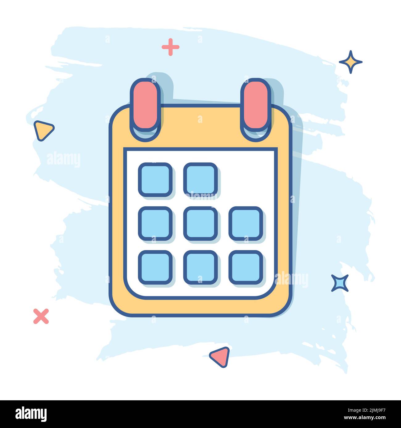 Vector cartoon calendar icon in comic style. Calendar sign illustration ...