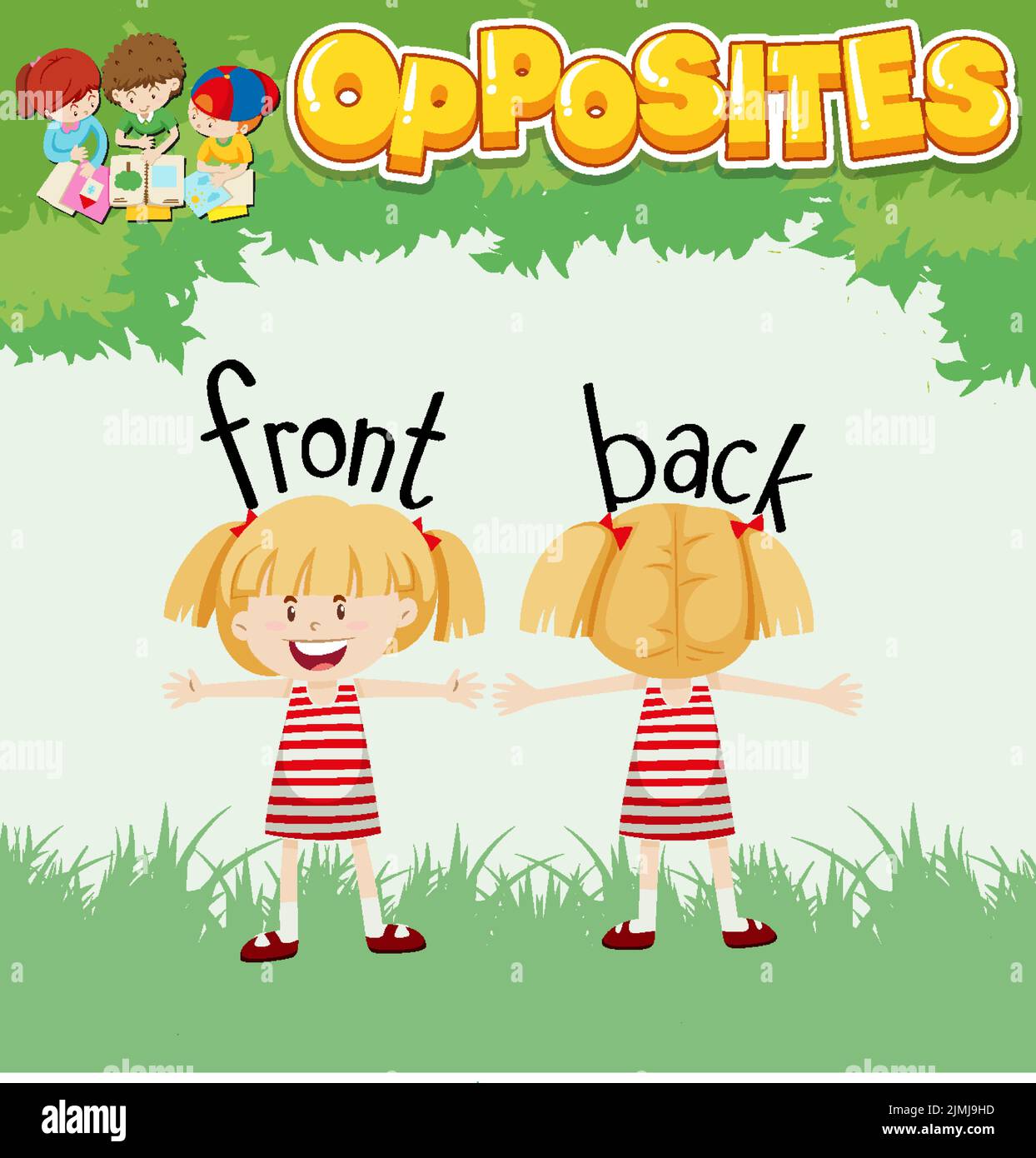 Opposite words for front and back illustration Stock Vector Image & Art ...