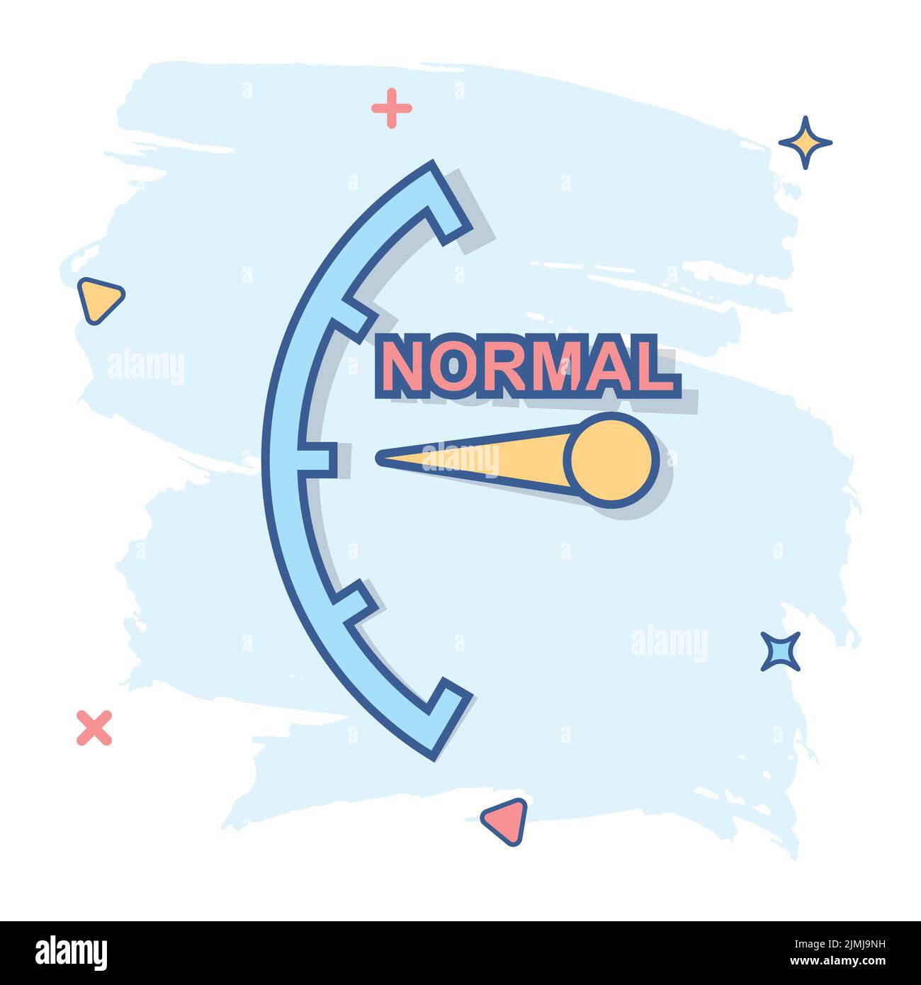 Cartoon normal level icon in comic style. Speedometer, tachometer sign ...