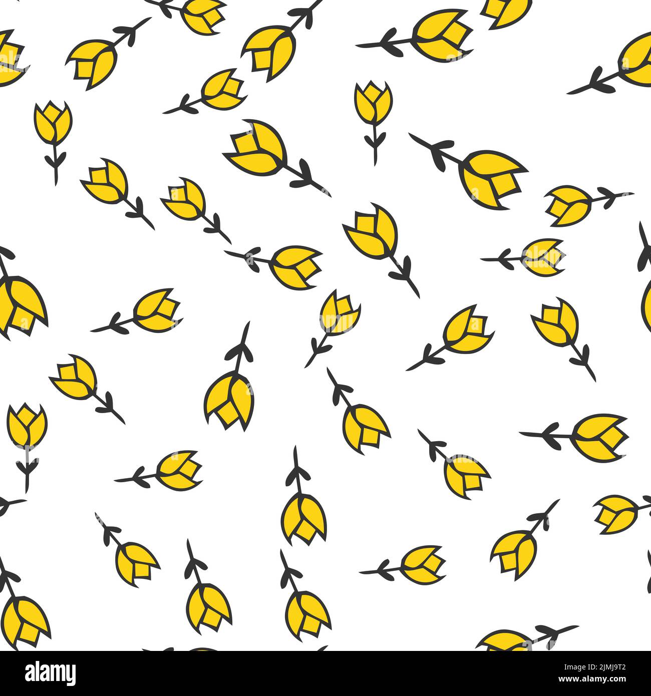 Simple floral texture. Flower silhouettes. Small meadow plants. Summer ...