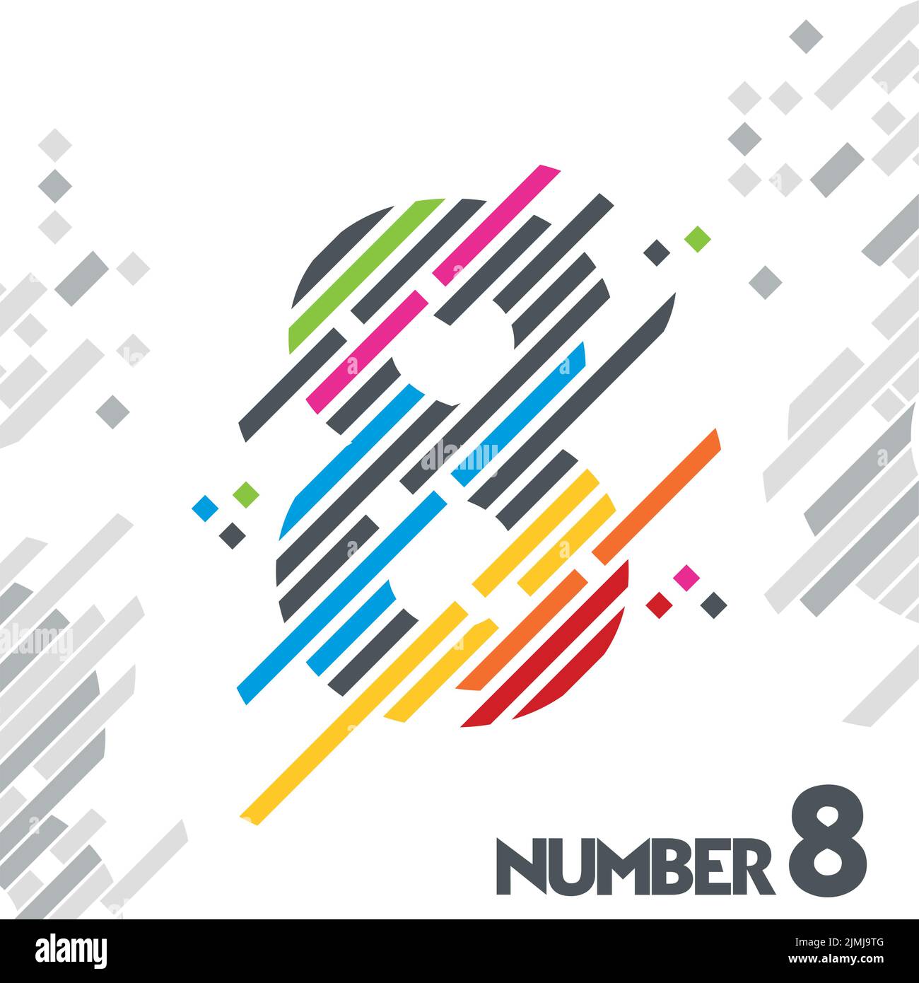 free vector number with unique designs of color stripes Stock Vector ...
