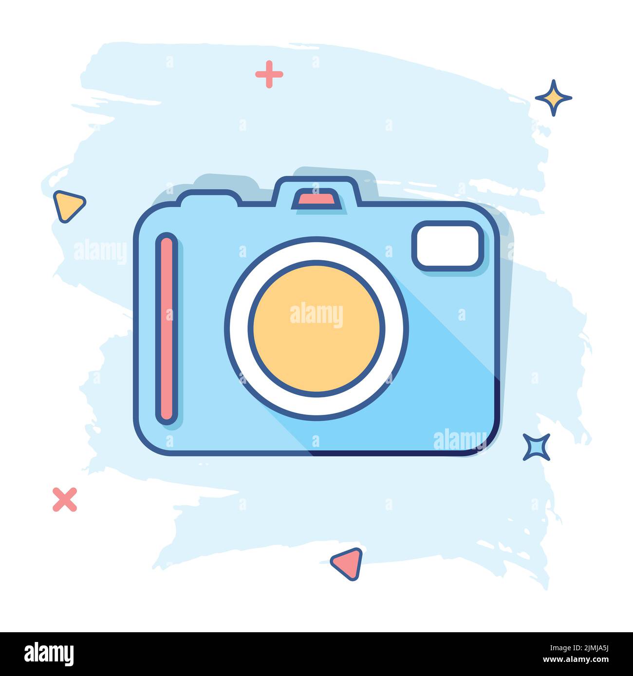 Vector cartoon photo camera icon in comic style. Photographer cam sign ...
