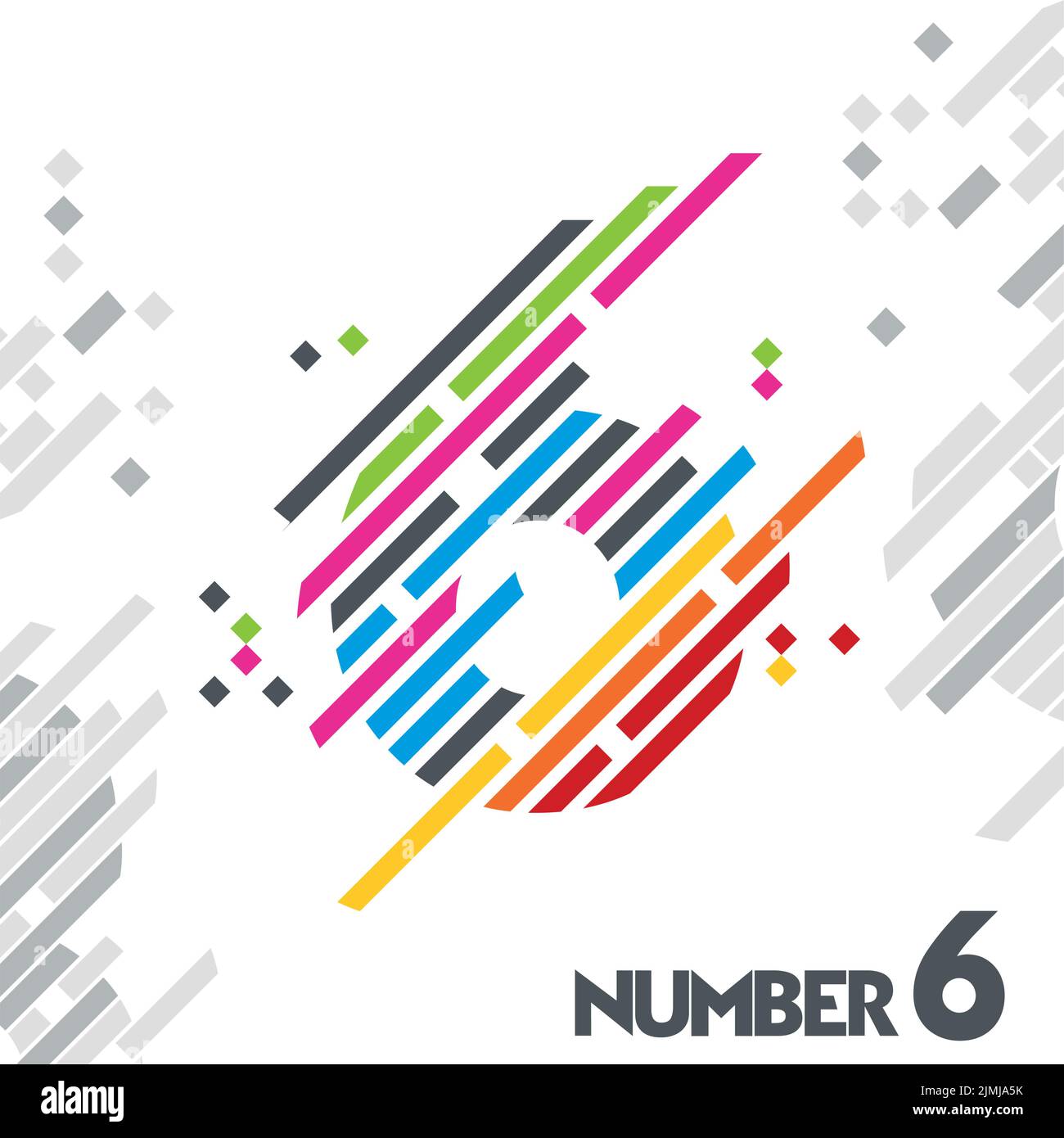 free vector number with unique designs of color stripes Stock Vector ...