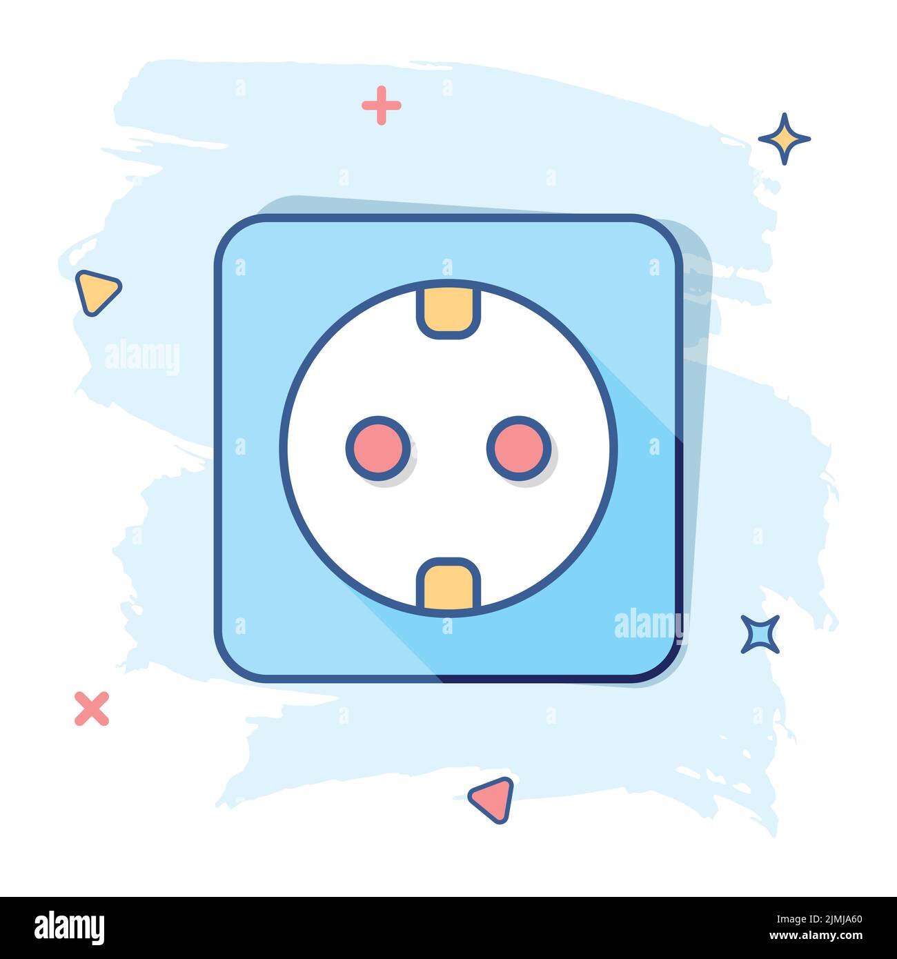 Vector cartoon extension cord sign icon in comic style. Electric power ...