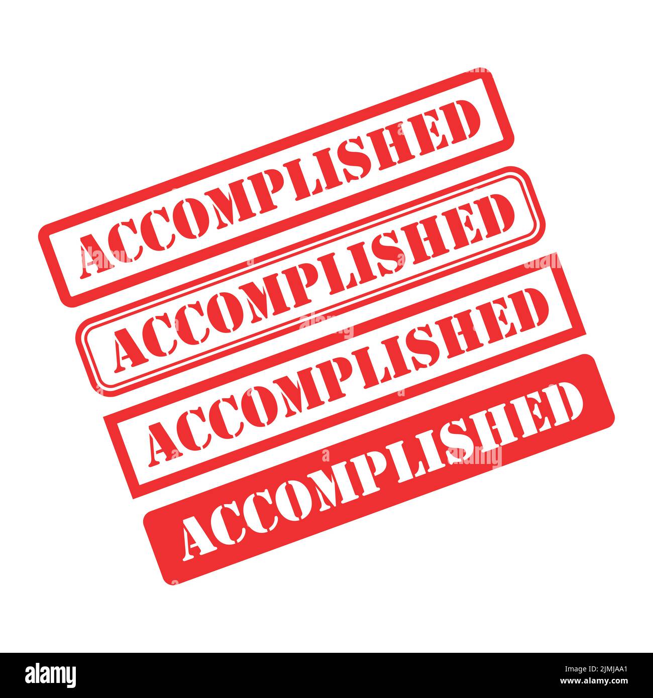 Set of Accomplished stamp symbol, label sticker sign button, text ...
