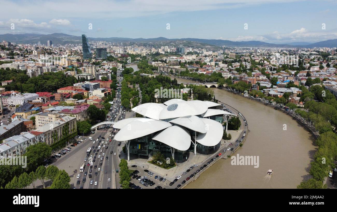 An aerial view of the historic Public Service Hall, Tbilisi, Georgia ...