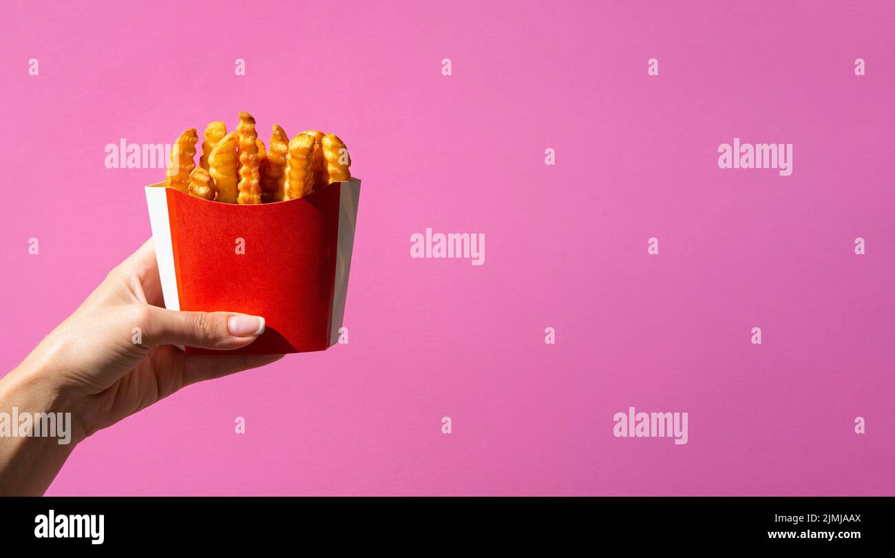 French fries box with copy space Stock Photo - Alamy
