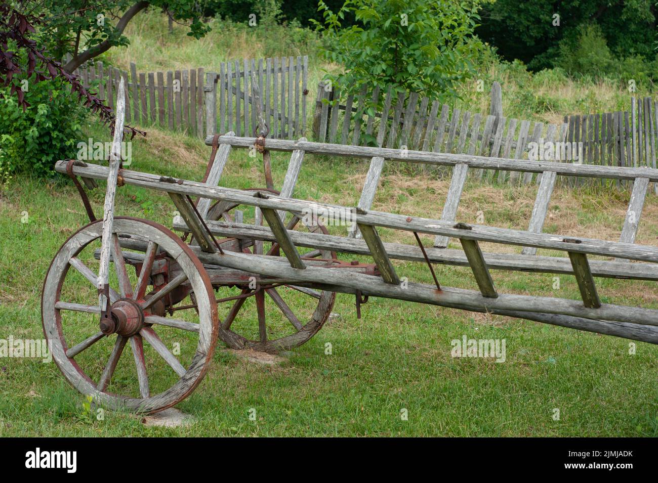Vintage Wooden Wagon With Hand Brake