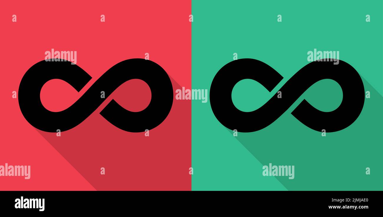 Set of Infinity geometric icon, mathematical tattoo symbol, endless ...