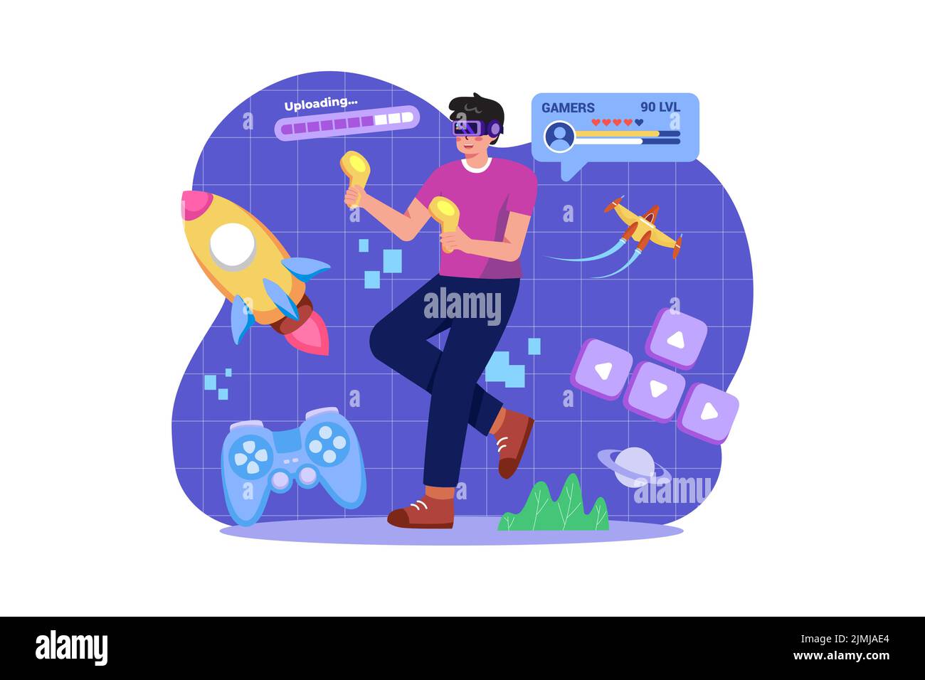 Vr game vector Stock Vector Images - Alamy