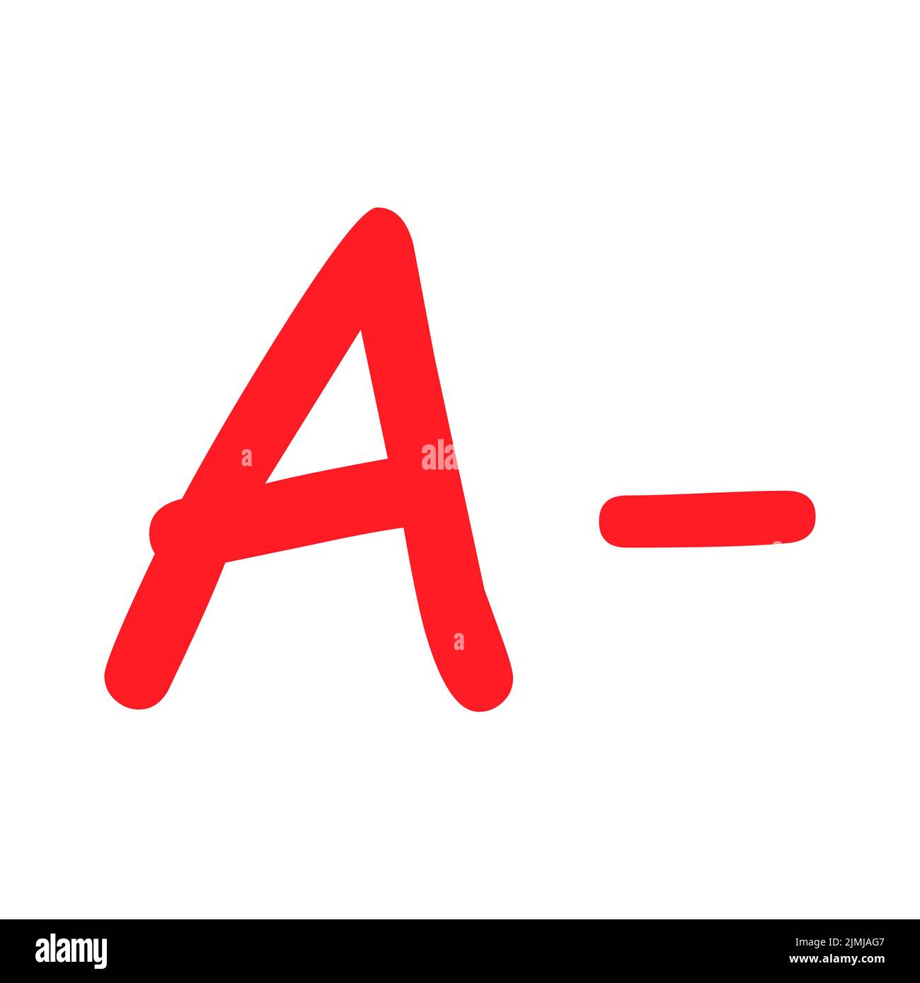 Grade result A minus. Hand drawn icon in red color. Test exam mark ... Grade result A minus. Hand drawn icon in red color. Test exam mark ...