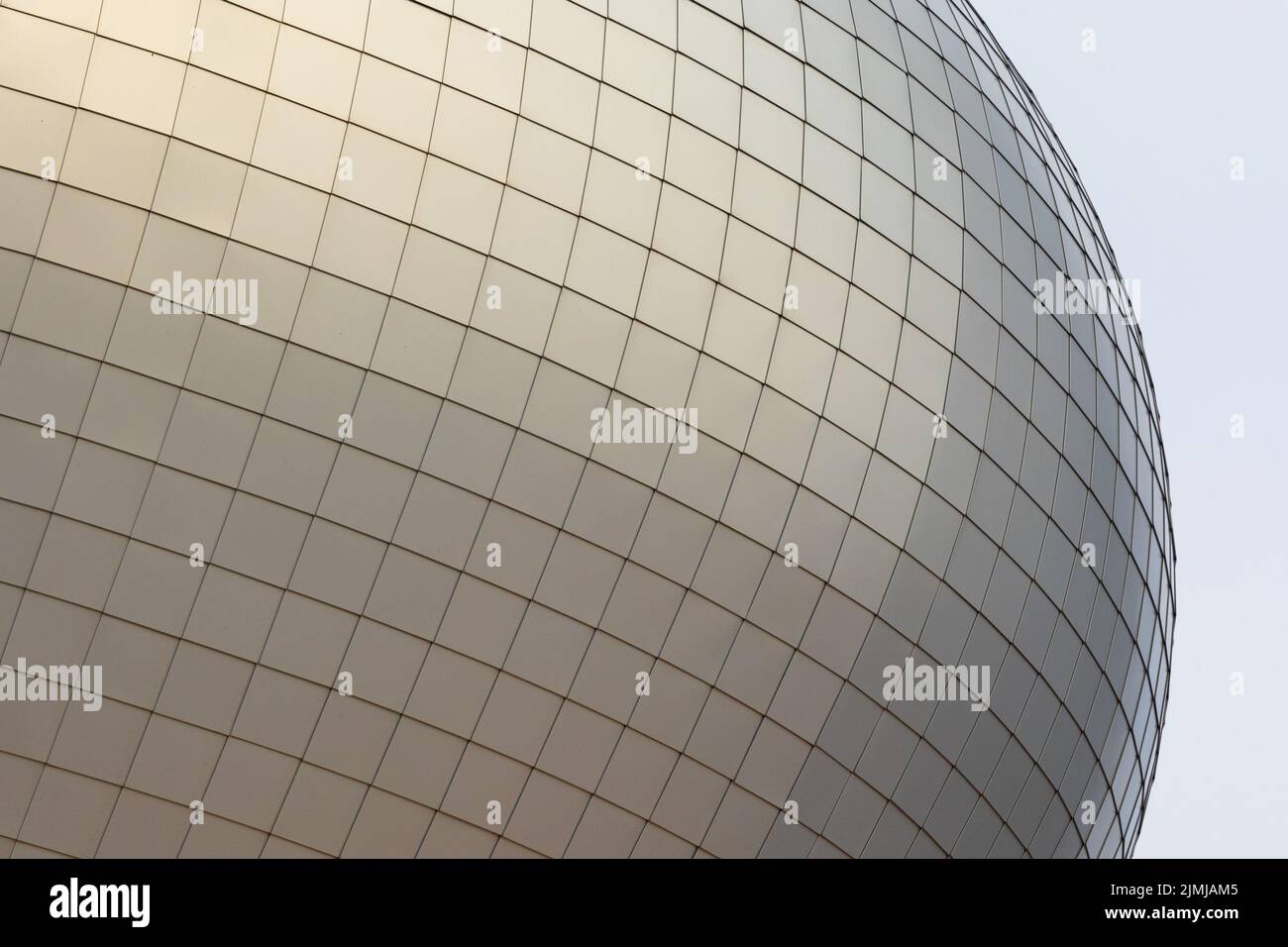 Aluminum sphere on sky background, abstract background Stock Photo - Alamy