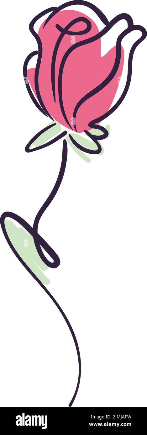 flat pink rose Stock Vector Image & Art - Alamy