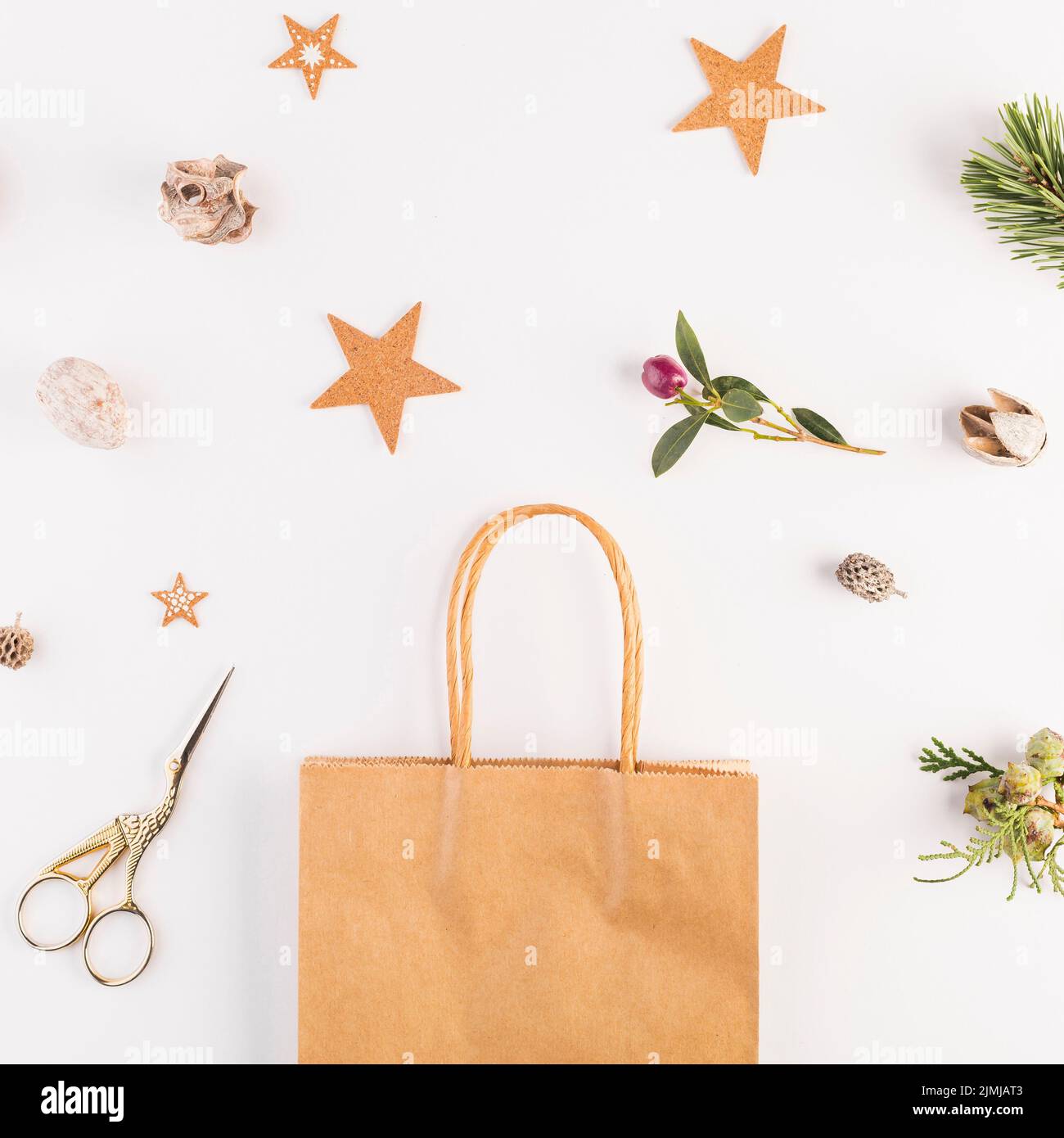 Paper packet near decorations Stock Photo - Alamy