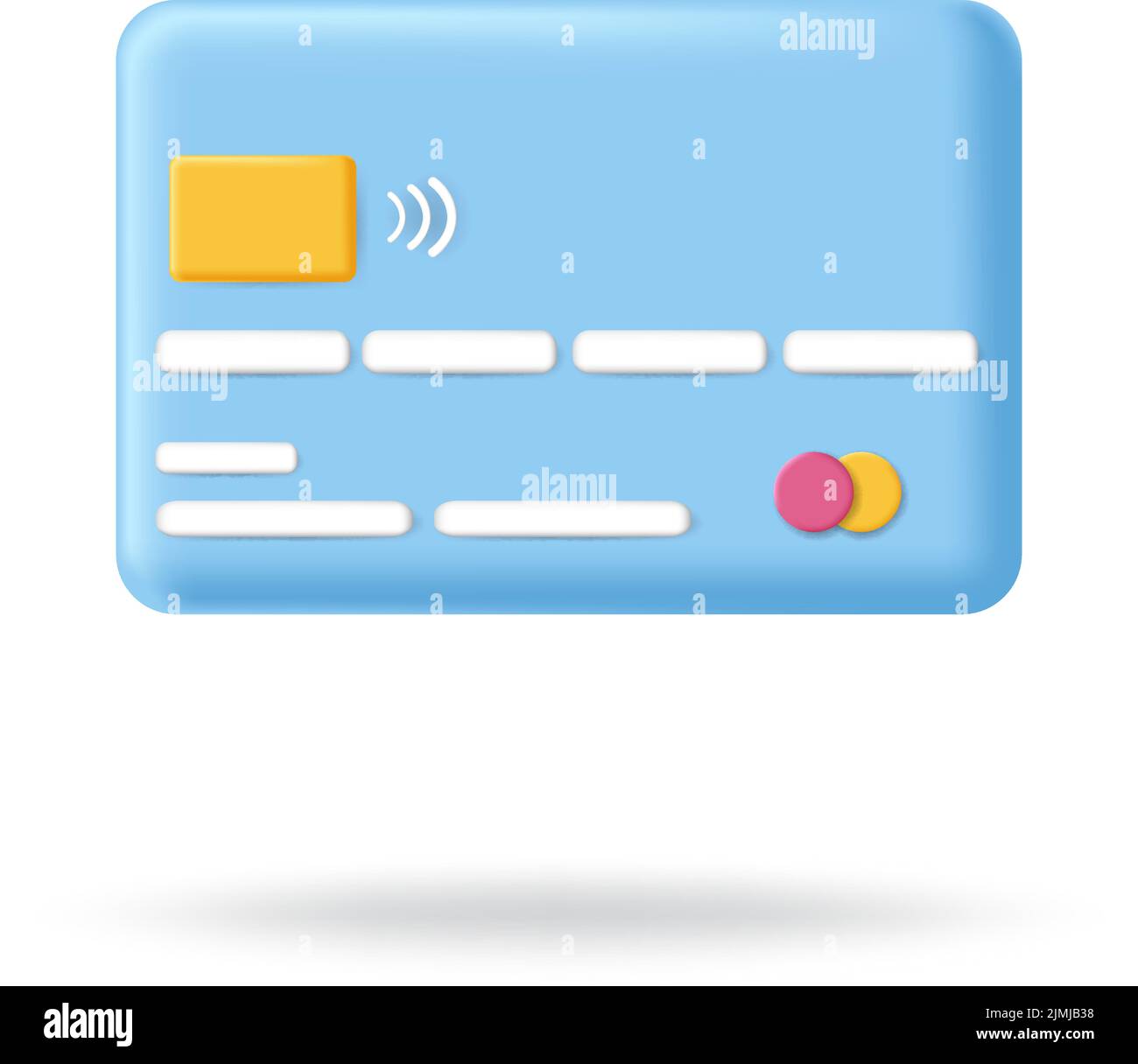 Credit card with chip 3d icon in cartoon style. Financial online ...