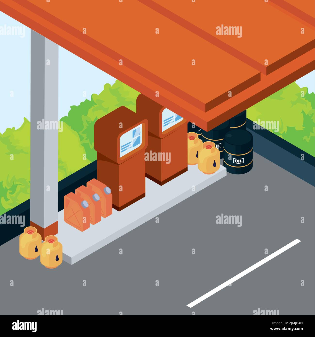 isometric fuel station Stock Vector Image & Art - Alamy