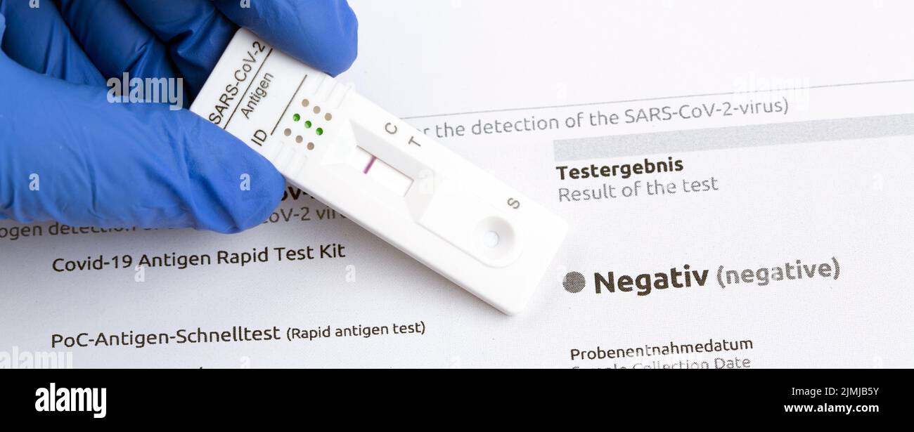 Negative test result by using rapid test device for COVID-19 Stock ...