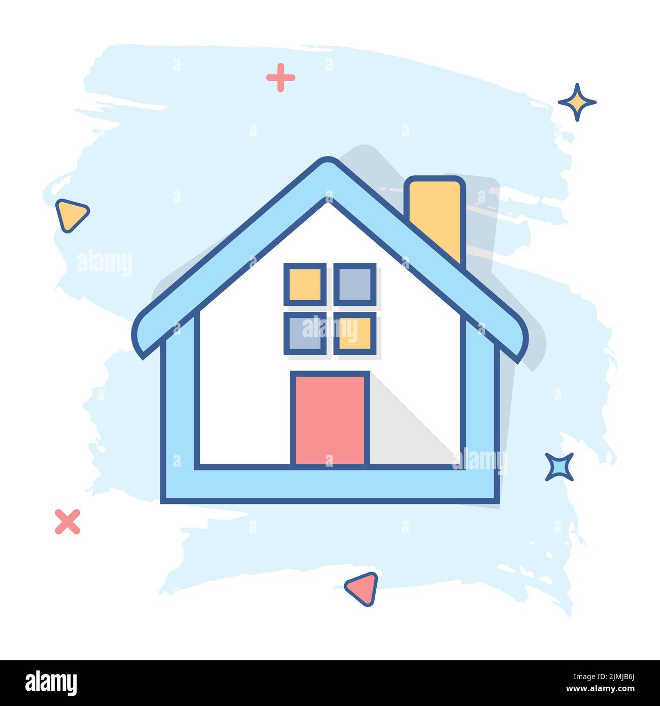Cartoon house icon in comic style. Home illustration pictogram. House ...