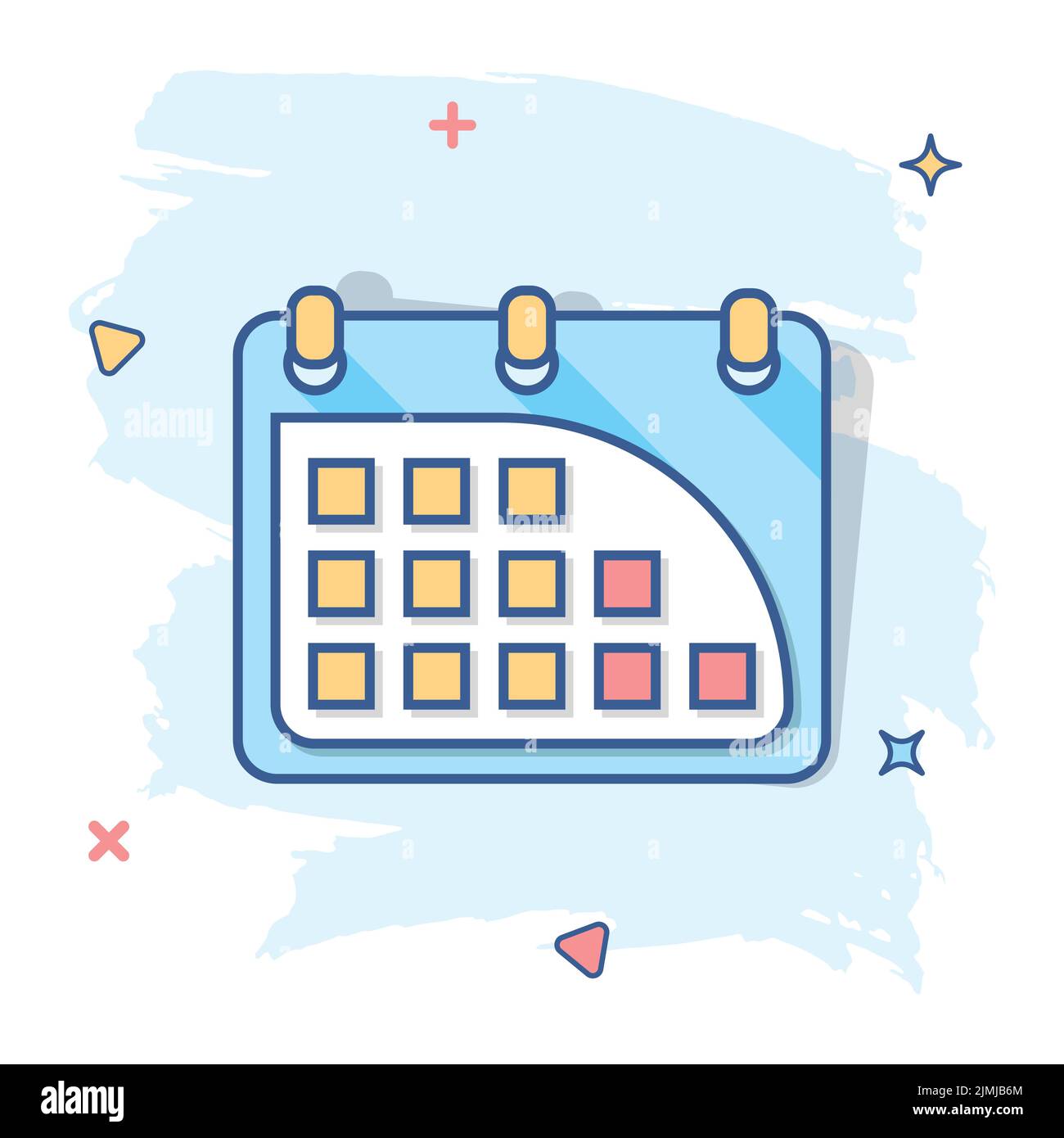 Cartoon calendar icon in comic style. Agenda illustration pictogram ...