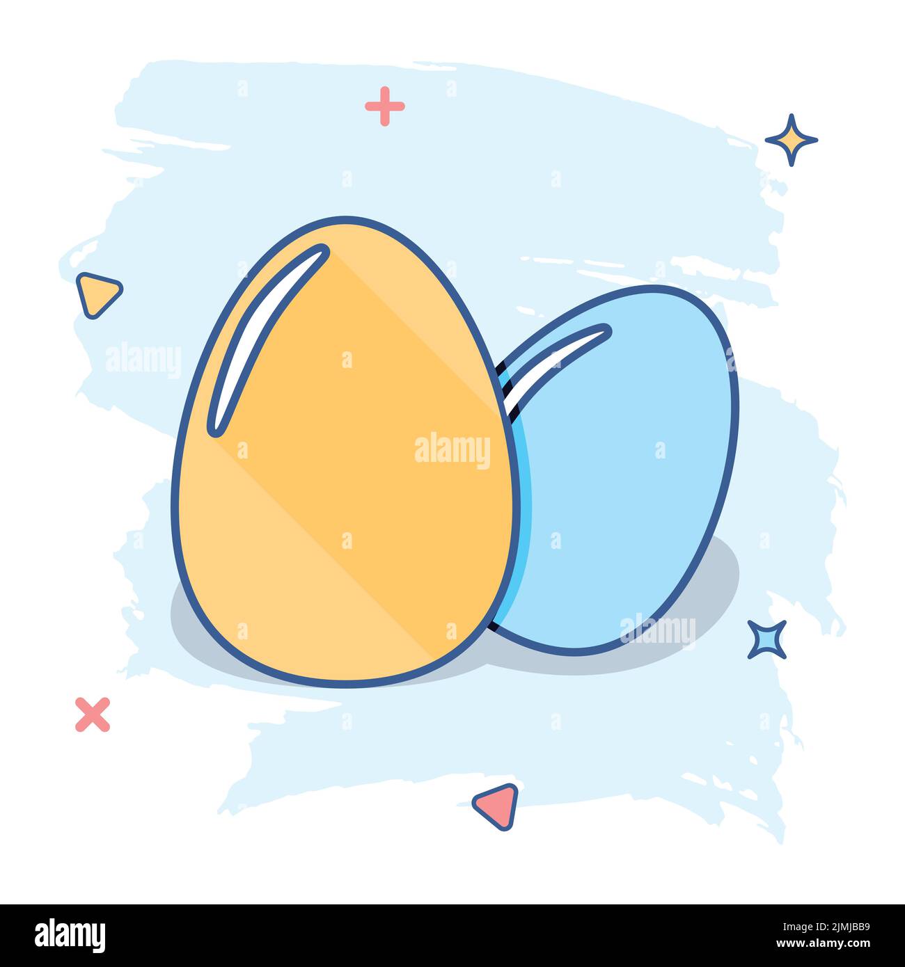 Cartoon egg icon in comic style. Eggshell sign illustration pictogram ...