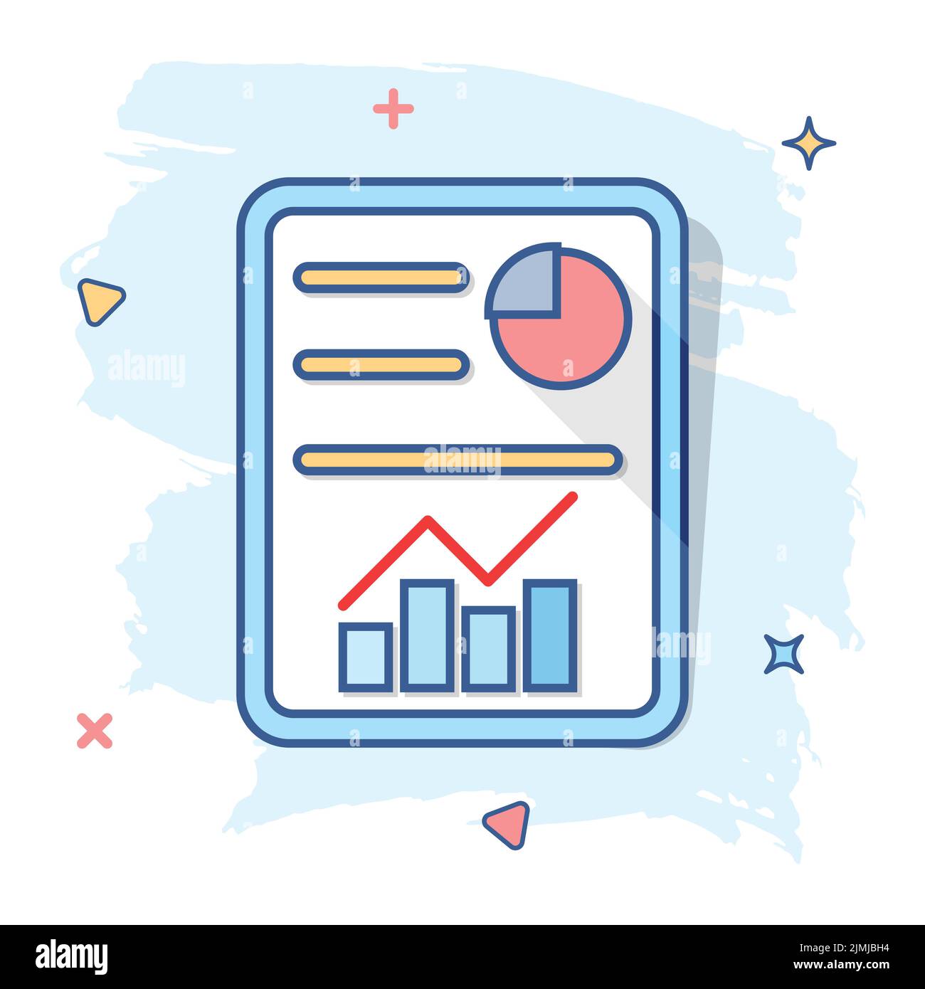 Cartoon checklist icon in comic style. Document check illustration ...