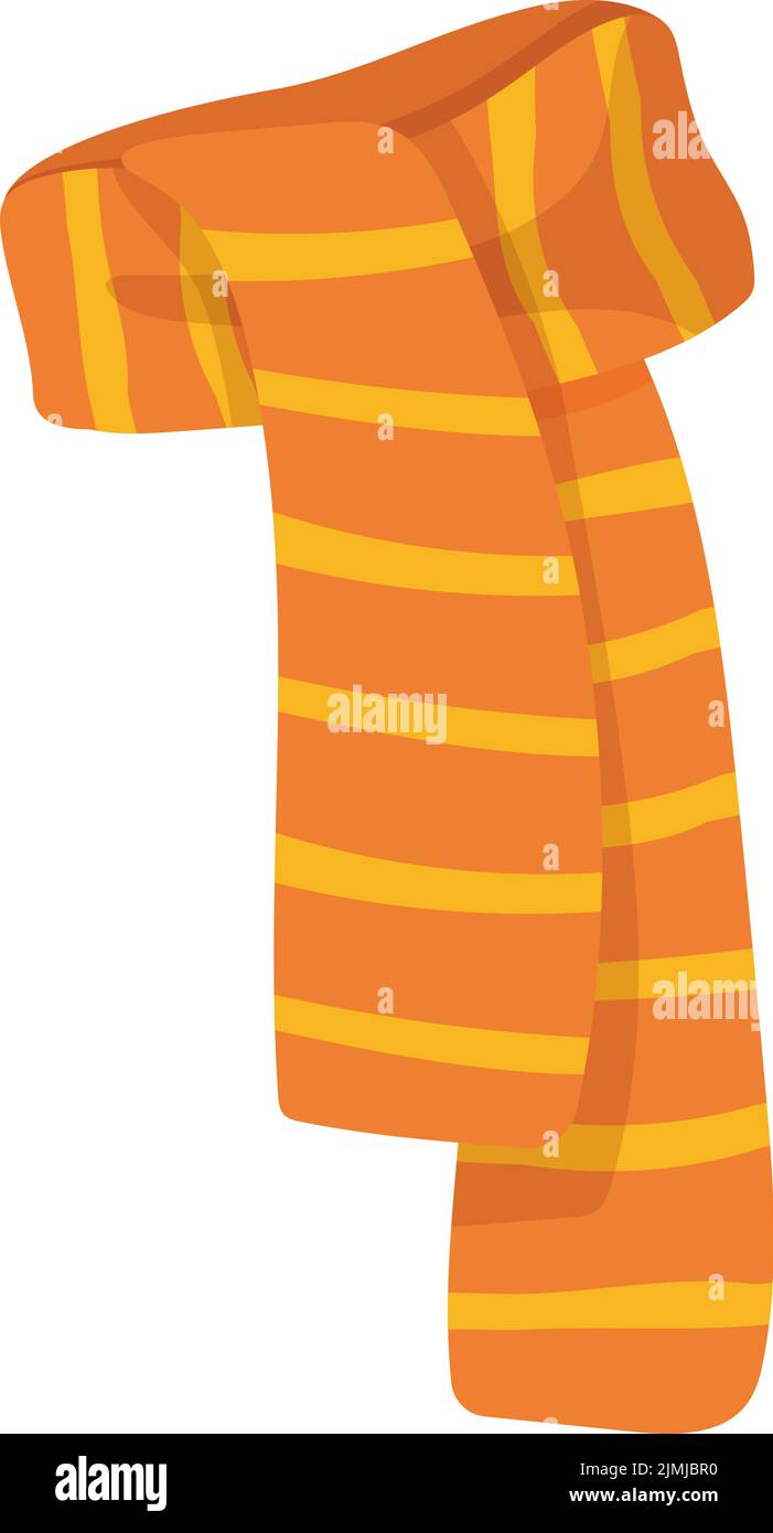Flat fall orange stripped scarf. Stock vector illustration isolated on ...