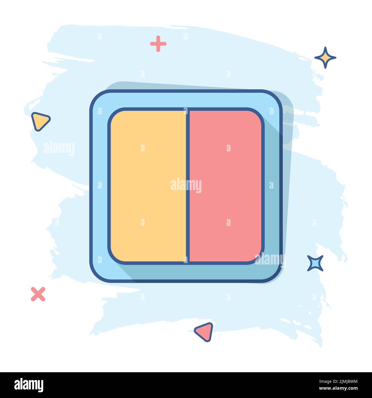 Vector cartoon electric light switch icon in comic style. Power switch ...