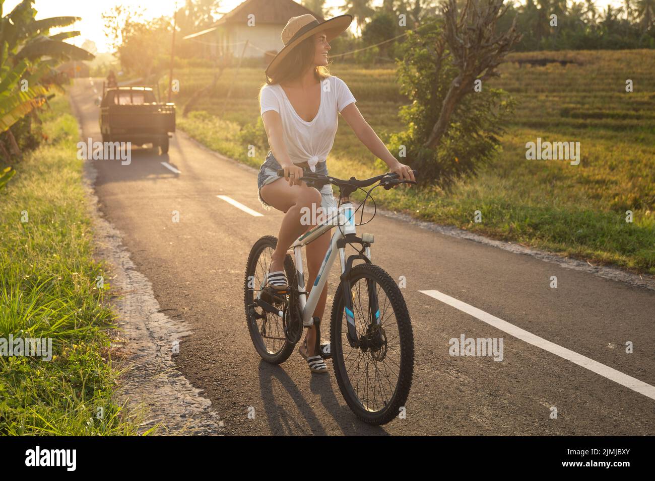 Old woman riding hi-res stock photography and images - Alamy