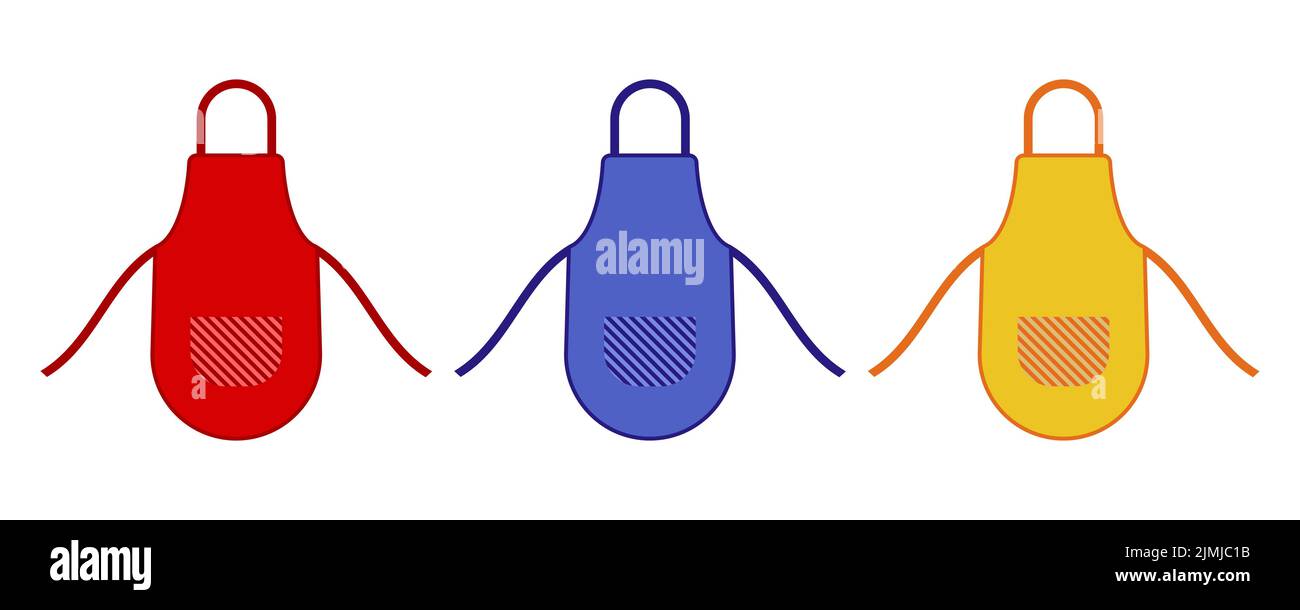 Kitchen apron set isolated on white background Stock Vector Image & Art ...