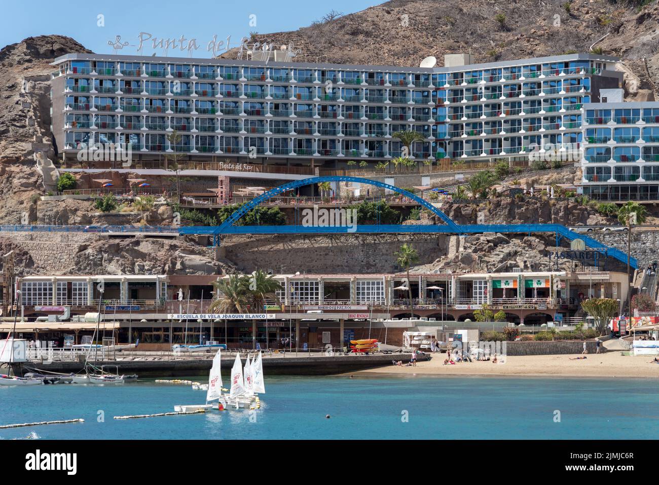 PUERTO RICO, GRAN CANARIA, CANARY ISLANDS - MARCH 9 : View of the beach ...