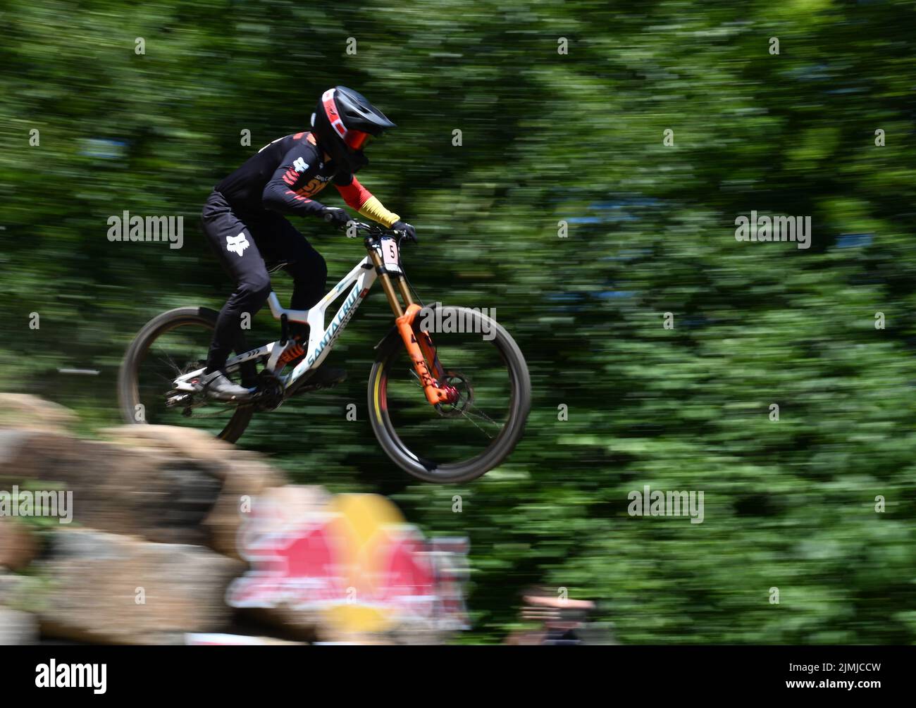Nina Hoffman of Germany jumps to a second-place finish at the UCI World ...