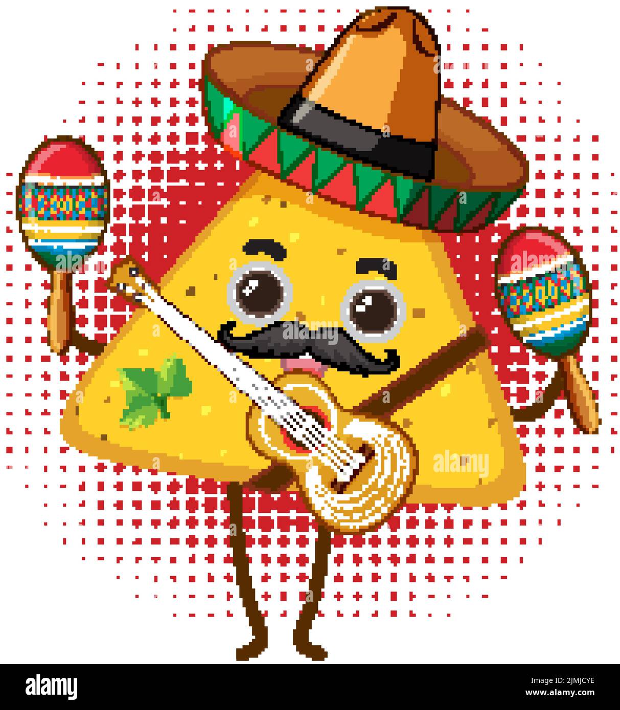 Nachos Mexican food cartoon character illustration Stock Vector Image ...
