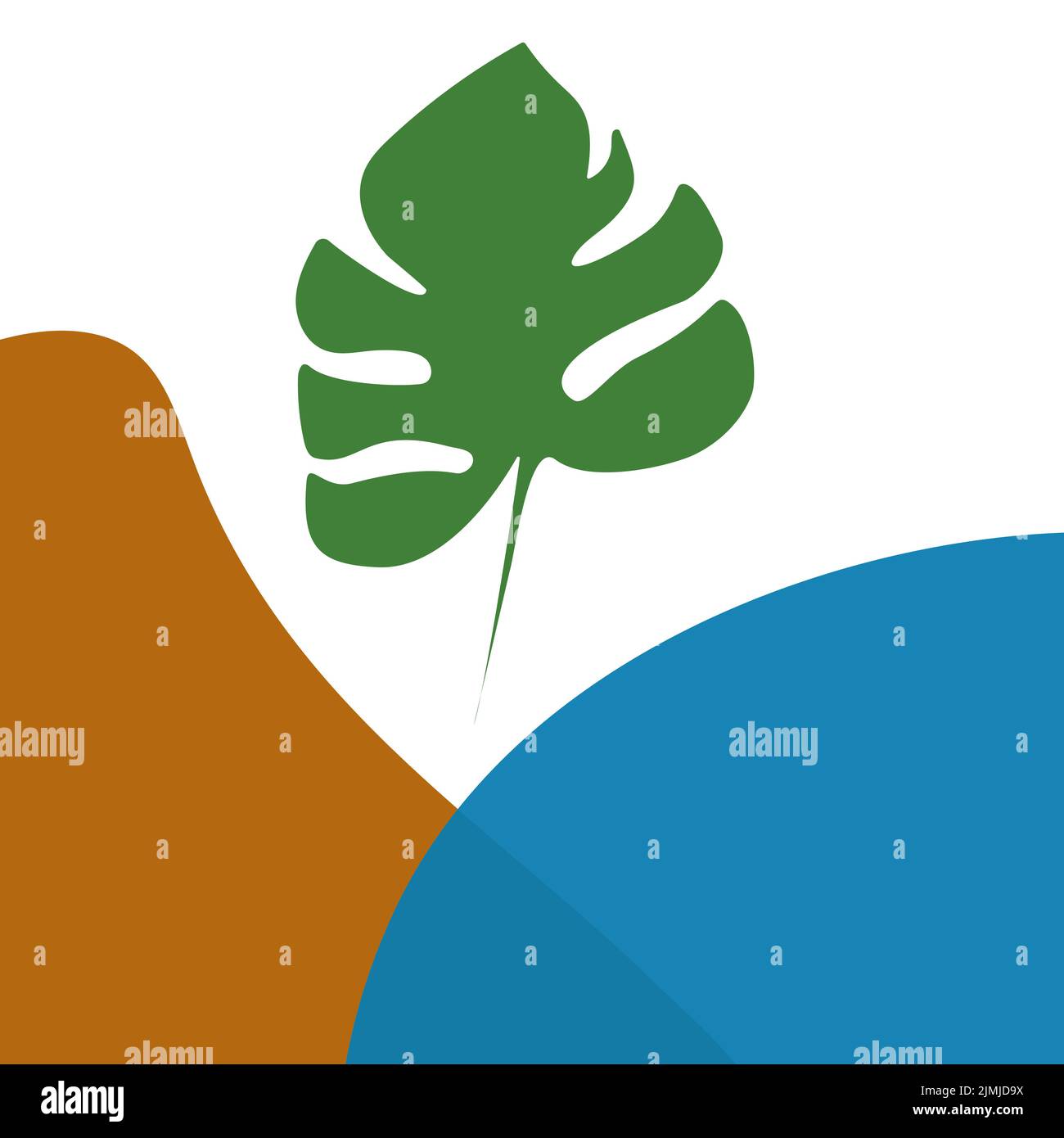 Modern leaf image in minimalism. Vector illustration in line art style ...
