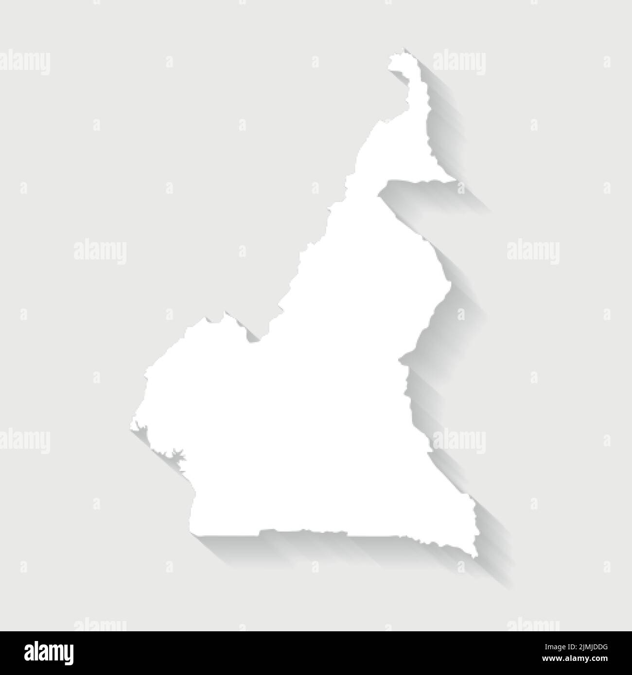 Simple white Cameroon map on gray background, vector, illustration, eps ...
