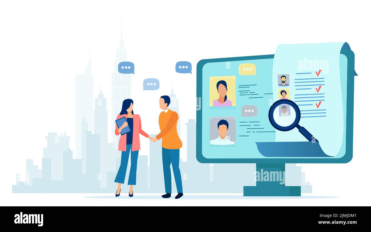 Recruitment and interview of employee applying online for a job Stock ...