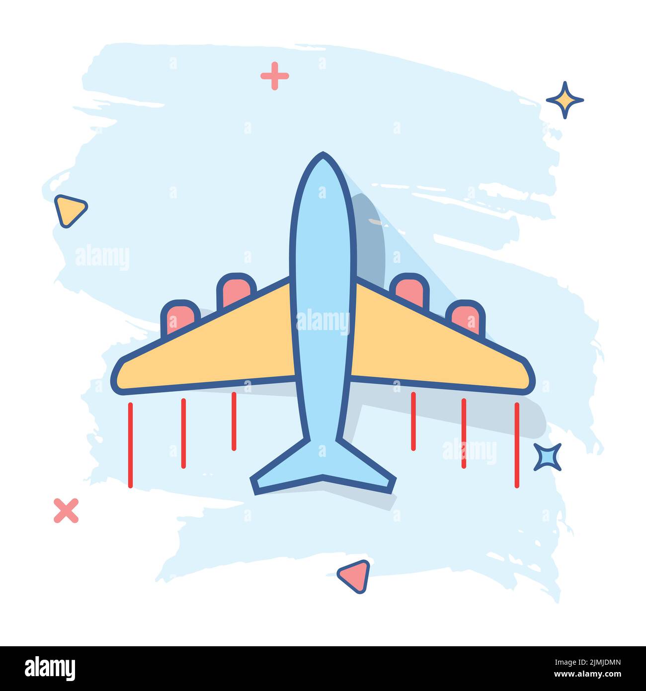 Cartoon airplane icon in comic style. Plane illustration pictogram ...