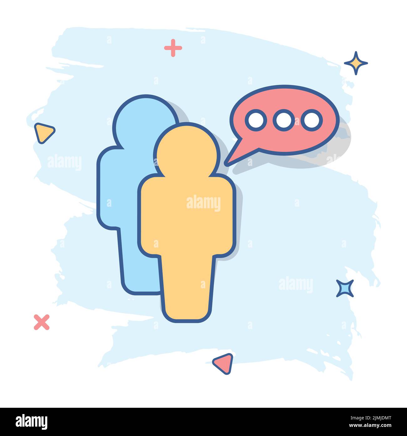 Cartoon people with speach bubble icon in comic style. Person ...