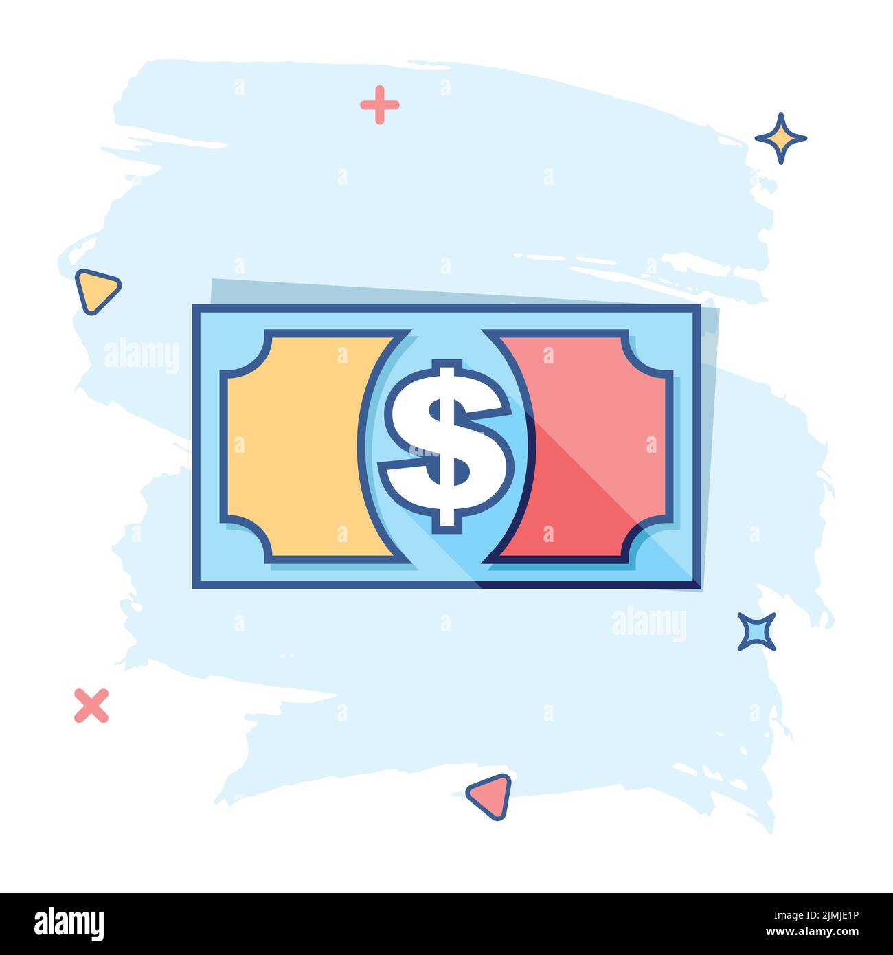 Vector cartoon dollar money icon in comic style. Dollar sign ...
