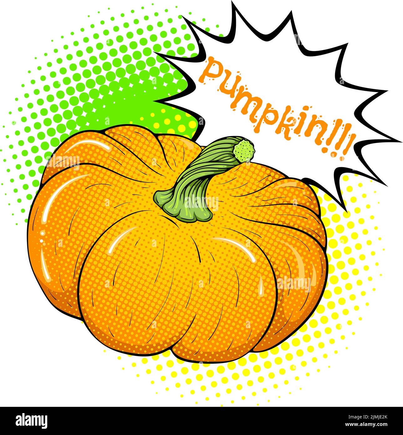 Whole pumpkin Pop Art style sticker Stock Vector Image & Art - Alamy