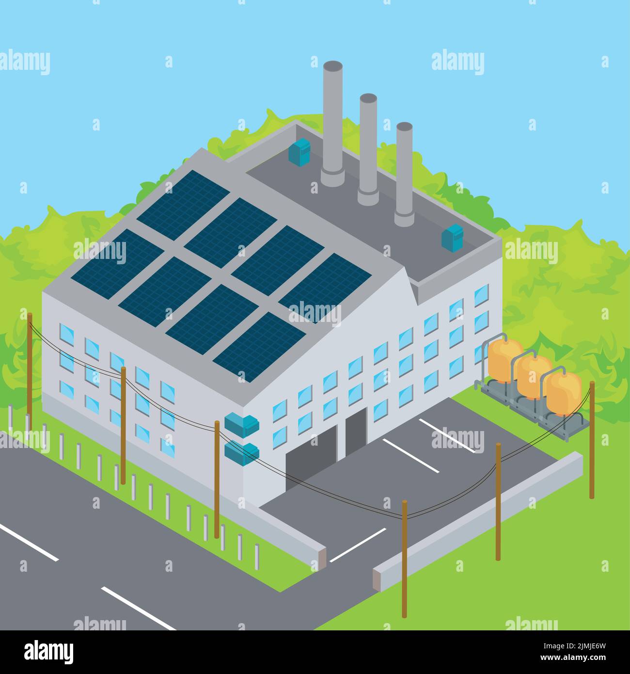 isometric factory illustration Stock Vector Image & Art - Alamy