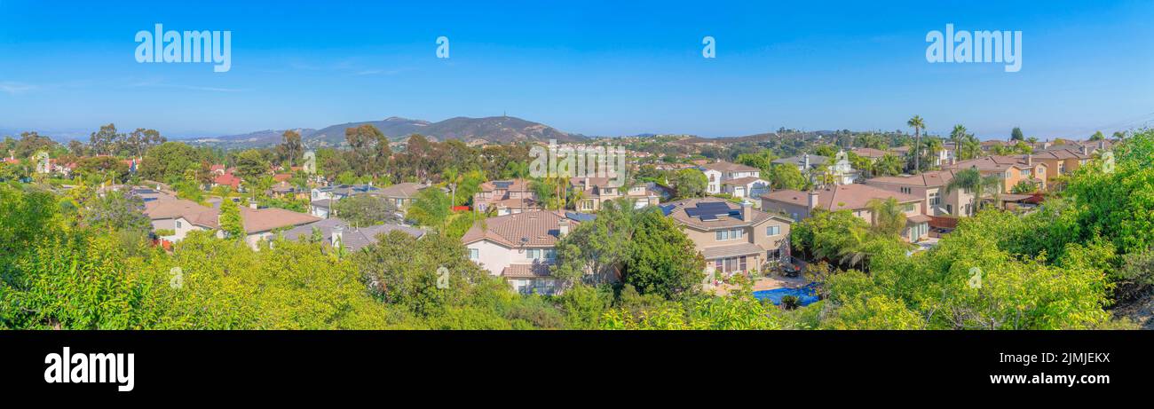 Suburban community near the mountain at San Diego, California. There ...