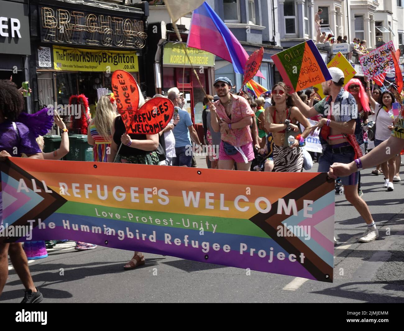 Brighton, West Sussex, UK. 6th Aug, 2022. Scenes from the parade to ...