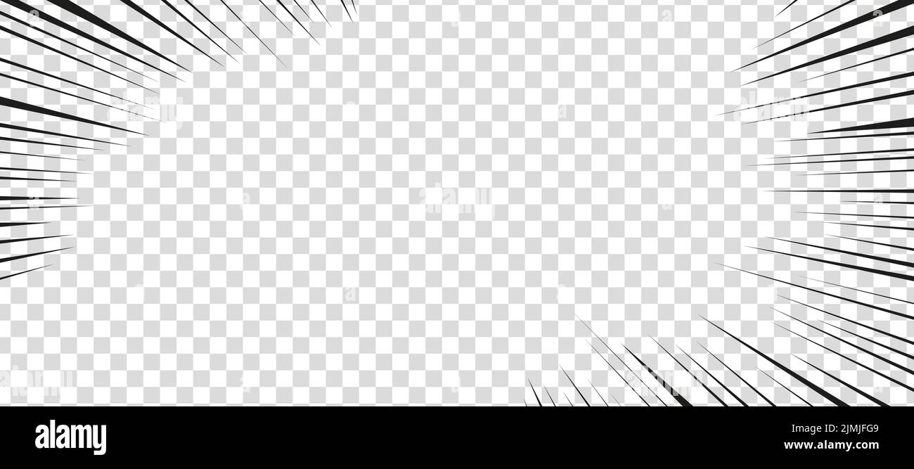 Manga comic effect on transparent background. Motion radial lines for ...