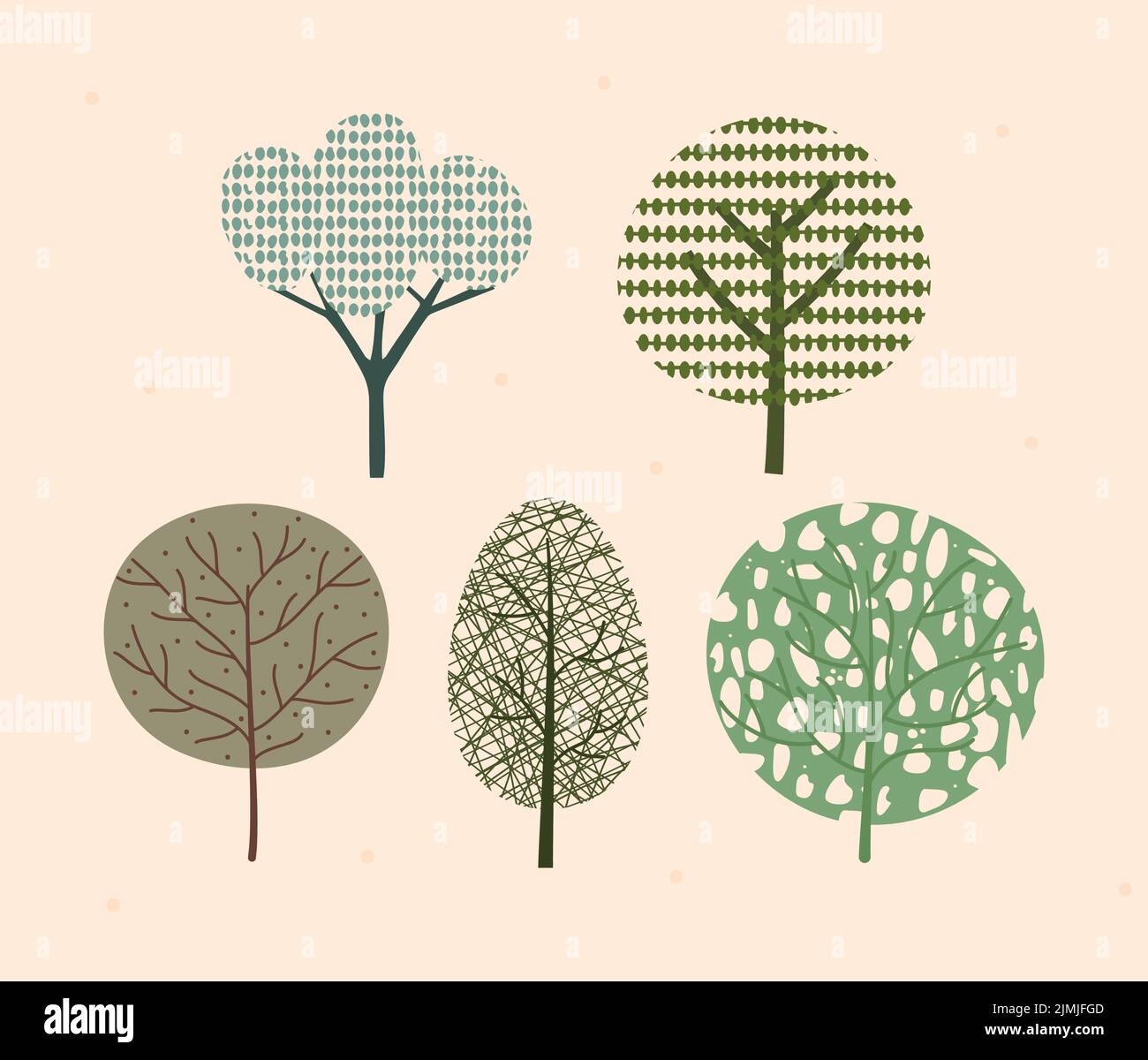 textured trees set Stock Vector Image & Art - Alamy
