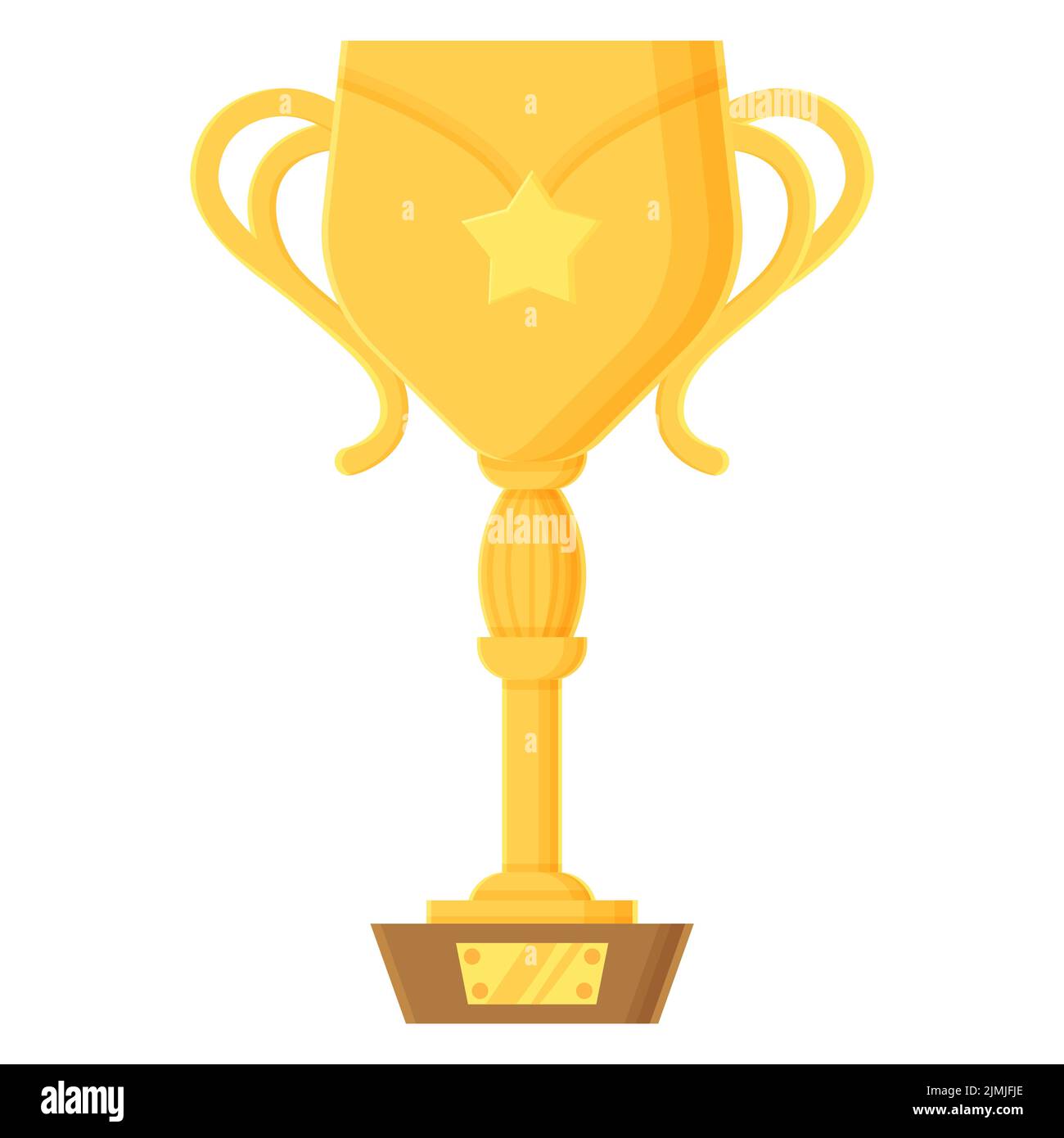 Cartoon winner cup object. Golden trophy with crown. Prize, success ...