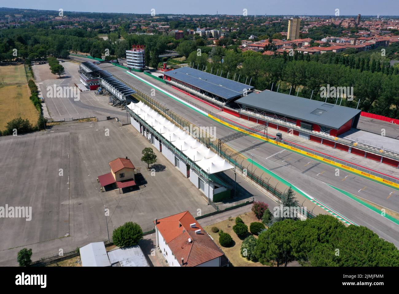 aerial view of the Imola racetrack, Imola, Bologna, Emilia Romagna ...