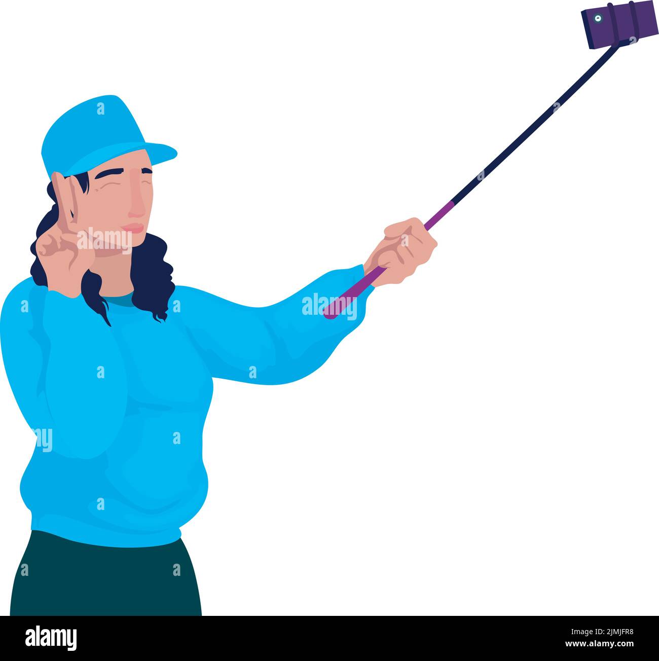 Woman selfie happy on Stock Vector Images - Alamy