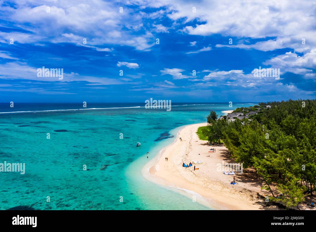 Aerial view, le Morne beach, Mauritius, Africa Stock Photo - Alamy
