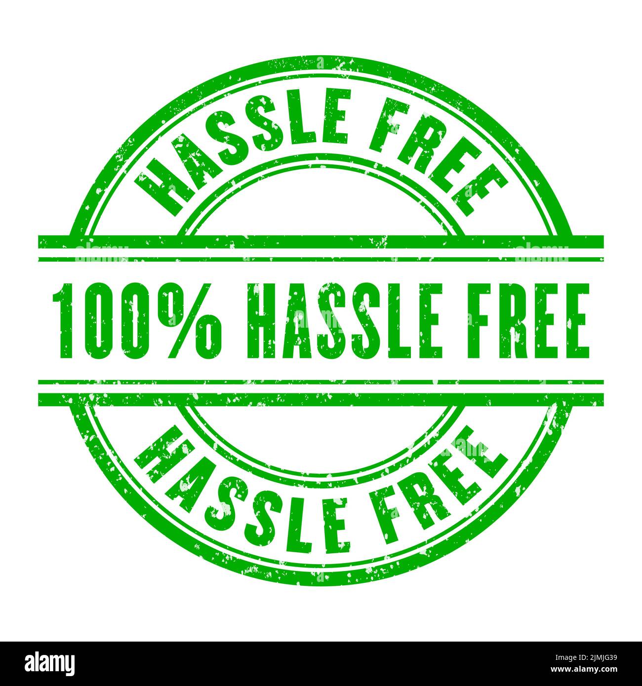 Hassle free vector stamp isolated on white background, no problems 100 ...