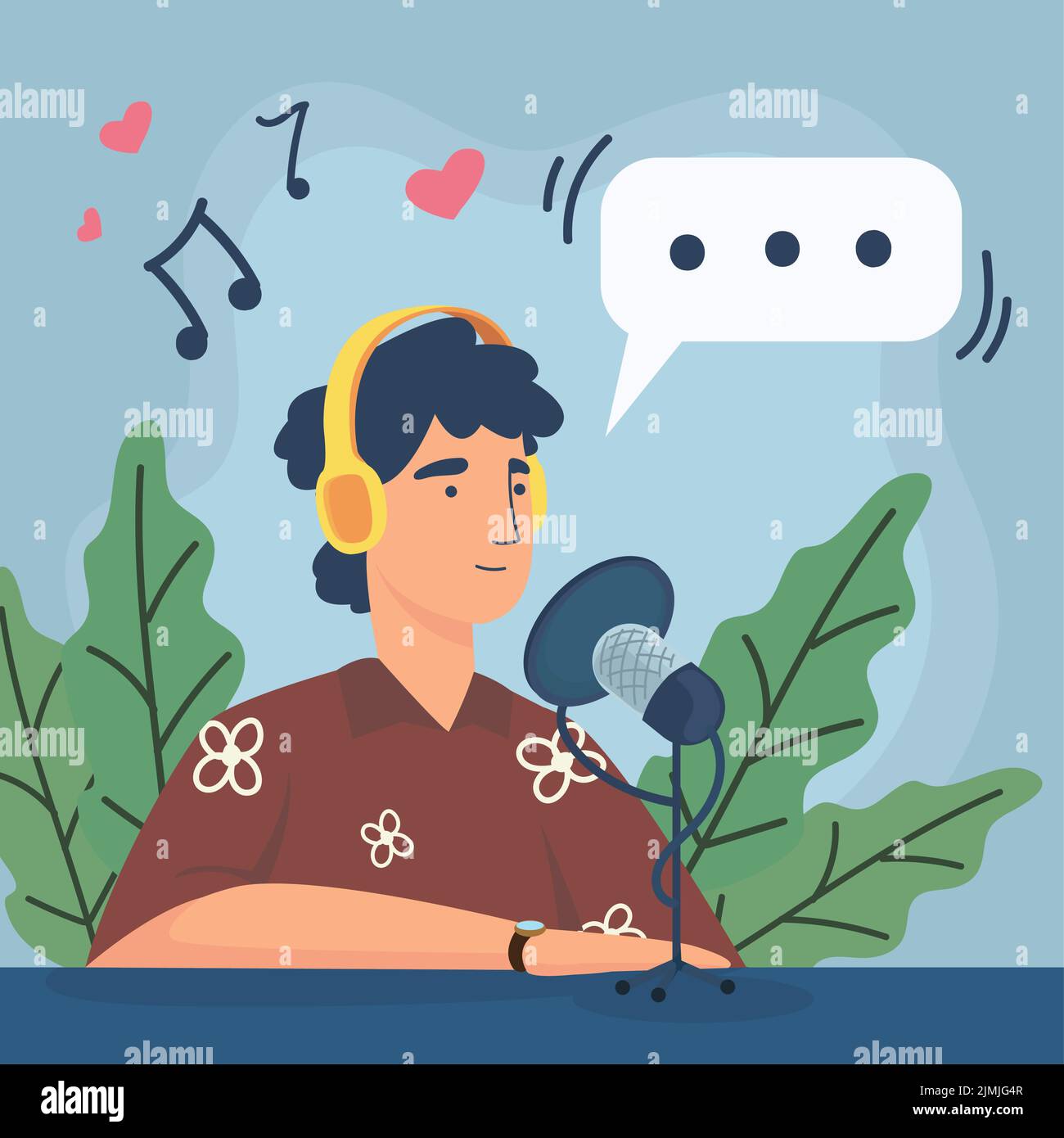 card of podcast with man Stock Vector Image & Art - Alamy
